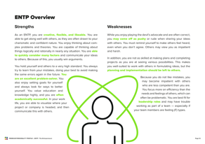 ENTP - The Entrepreneurs - Strengths and Weaknesses