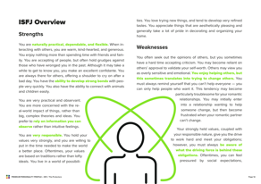 ISFJ - The Protectors - Strengths and Weaknesses